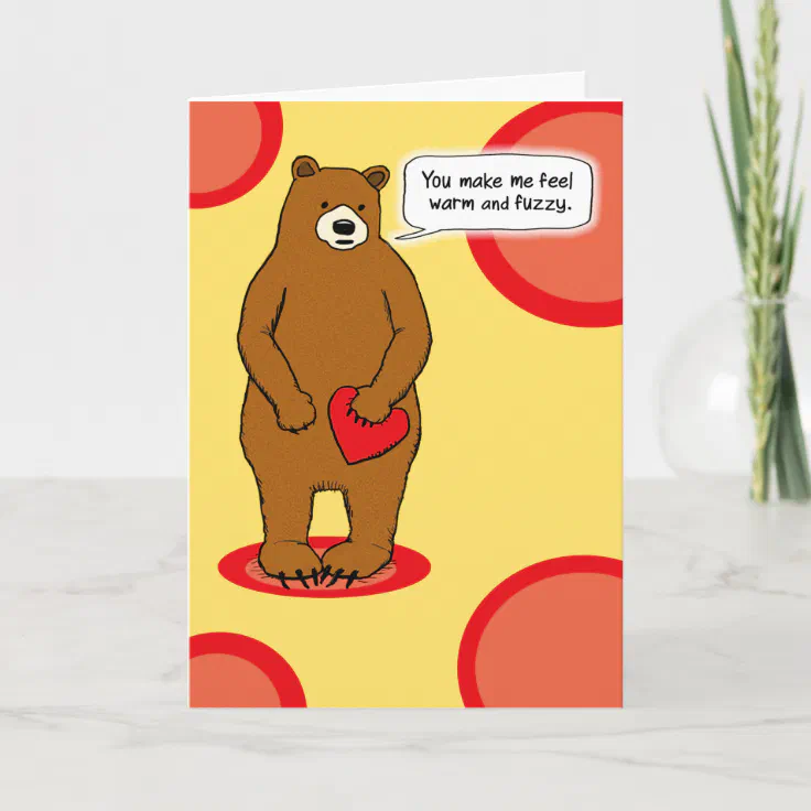 Warm and Fuzzy Bear Valentine's Day Card | Zazzle