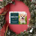 Warm and Fuzzy Pet New Year Photo Teal Real Gold Foil Holiday Card | Zazzle