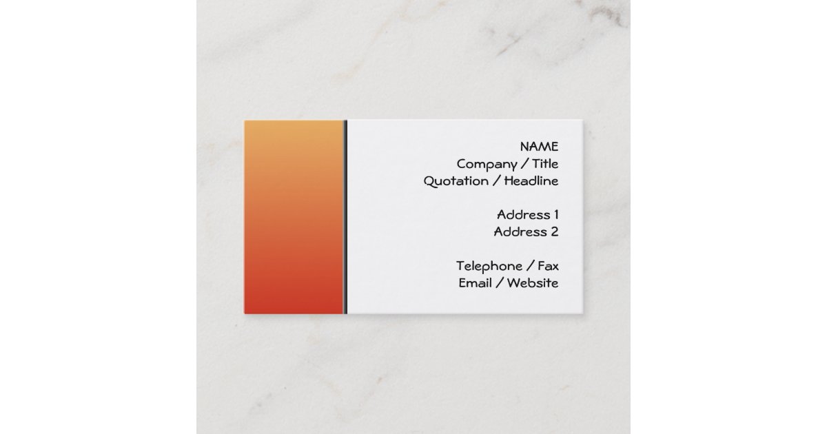 Warm colors, plain design. business card | Zazzle.com