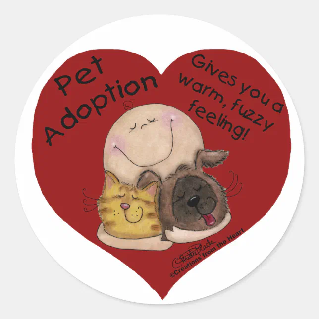 Warm, Fuzzy Feeling! Heart Classic Round Sticker | Zazzle