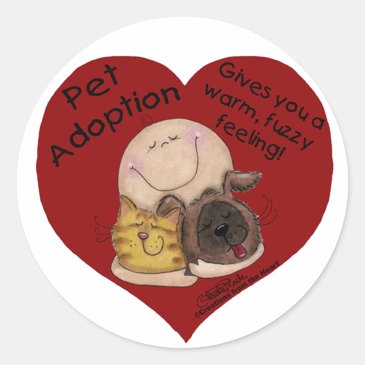 Warm, Fuzzy Feeling! Heart Classic Round Sticker | Zazzle