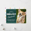 Warm Fuzzy Pet Christmas Photo Typography Green Holiday Card | Zazzle