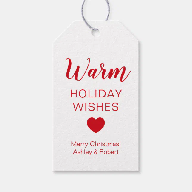 Warm Holiday Wishes Tag for Hot Chocolate, Coffee | Zazzle