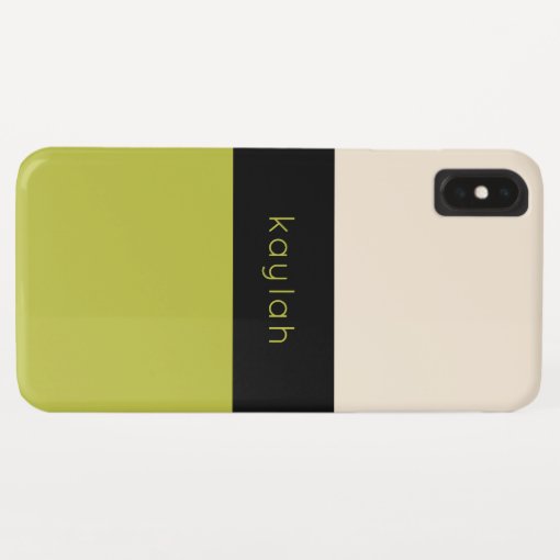 Warm Pistachio Green Color Block with Name Case-Mate iPhone Case | Zazzle