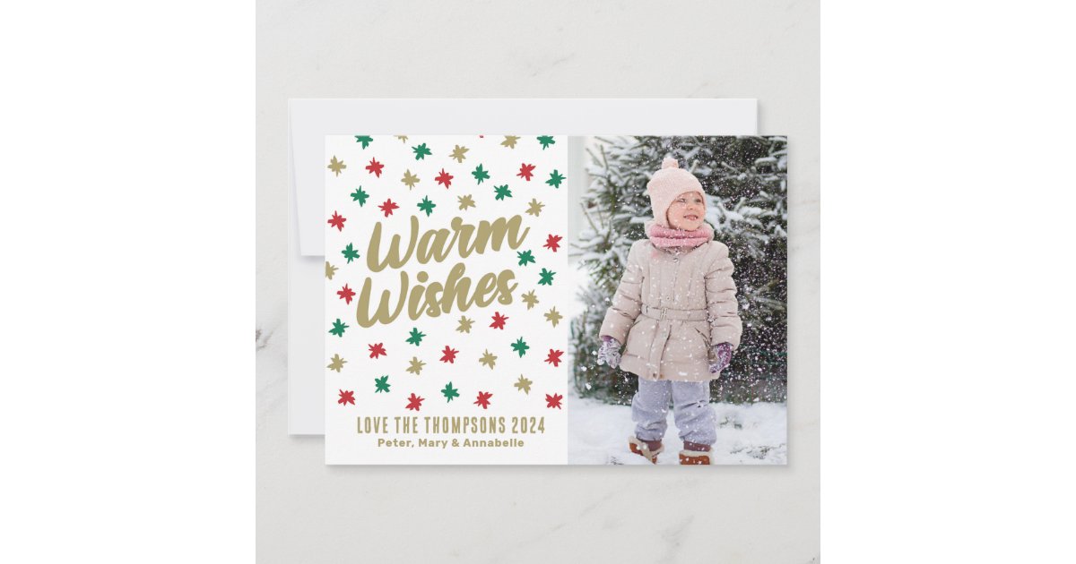 Warm Wishes Holiday Card | Zazzle