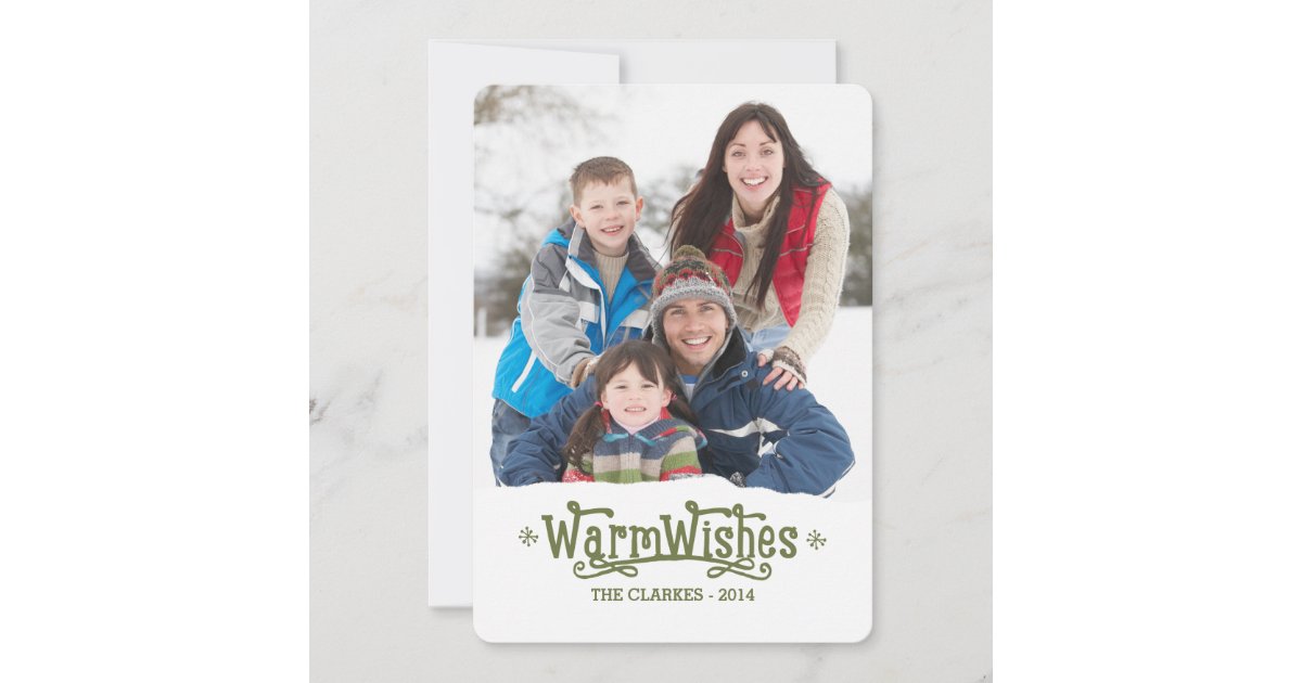 Warm Wishes | Holiday Photo Card | Zazzle