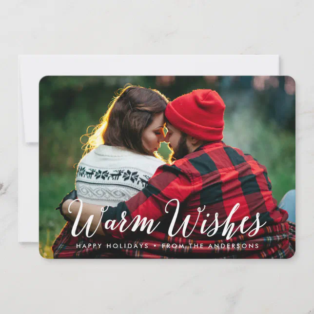 Warm Wishes | Holiday Photo Card | Zazzle