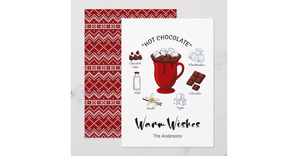 Warm Wishes Hot Chocolate Holiday Card | Zazzle