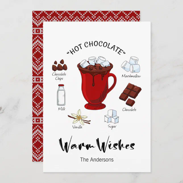 Warm Wishes Hot Chocolate Holiday Card | Zazzle