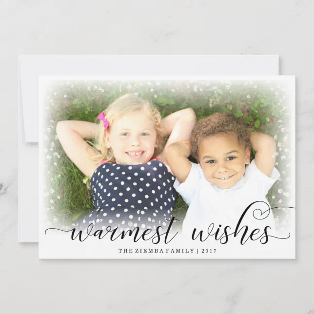 Warm Wishes Snow Christmas Holiday Photo Card | Zazzle