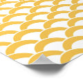 Warm Yellow Scallop Pattern Monogram Name Design Poster | Zazzle