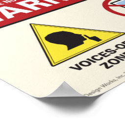Warning! ASL only. Voices off poster. Poster | Zazzle