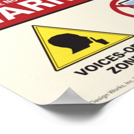 Warning! ASL only. Voices off poster. Poster | Zazzle