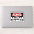 Warning beware of pet python for snake owner vinyl sticker | Zazzle