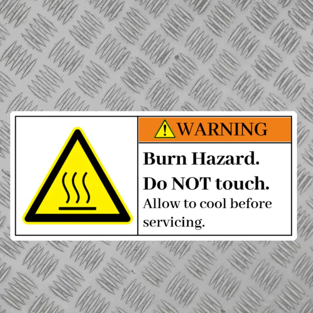 Warning/Burn Hazard Sticker | Zazzle
