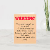 WARNING CARD | Zazzle