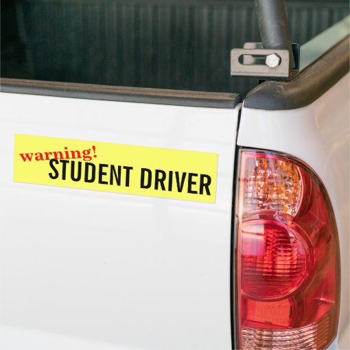 Warning Caution Student Driver Bumper Sticker | Zazzle