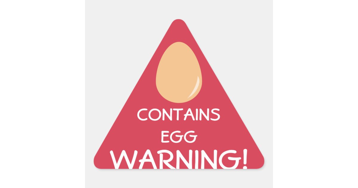 Warning Contains Egg Allergen Label | Zazzle