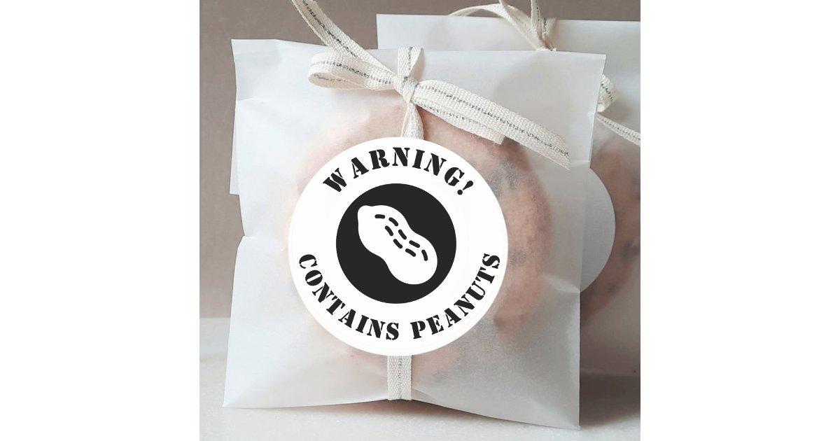 Warning contains nuts Food Label | Zazzle