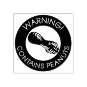 Warning Contains Peanuts Allergen Peanut Symbol Rubber Stamp | Zazzle