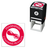 Warning Contains Peanuts Allergen Peanut Symbol Self-inking Stamp | Zazzle