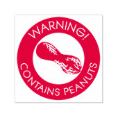 Warning Contains Peanuts Allergen Peanut Symbol Self-inking Stamp | Zazzle