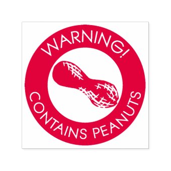 Warning Contains Peanuts Allergen Peanut Symbol Self-inking Stamp | Zazzle