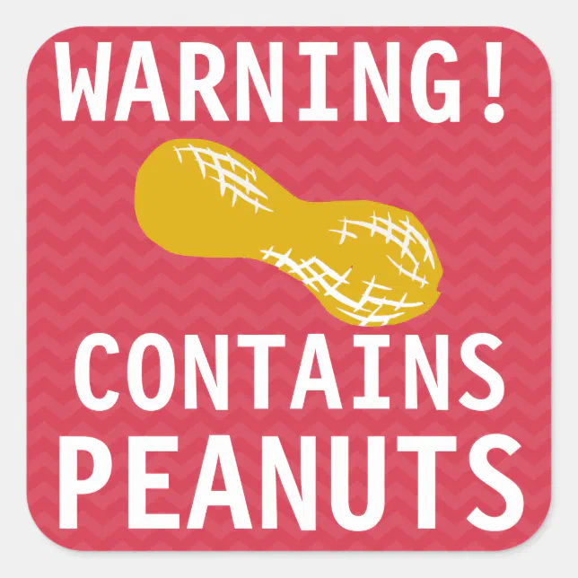 Warning Contains Peanuts Food Alert Stickers | Zazzle