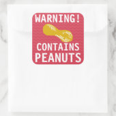 Warning Contains Peanuts Food Alert Stickers | Zazzle