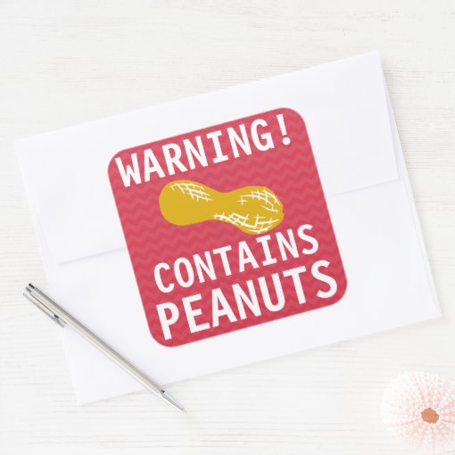 Warning Contains Peanuts Food Alert Stickers | Zazzle