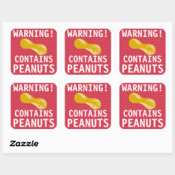 Warning Contains Peanuts Food Alert Stickers | Zazzle