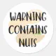 Warning Contains Peanuts & Tree Nuts Allergen Classic Round Sticker ...