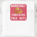 Warning Contains Tree Nuts Food Alert Stickers | Zazzle