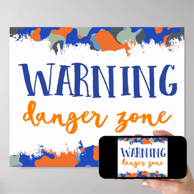 Warning Danger Zone Sign | Dart Gun Party | Zazzle