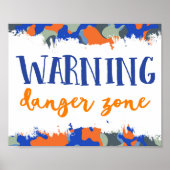 Warning Danger Zone Sign | Dart Gun Party | Zazzle