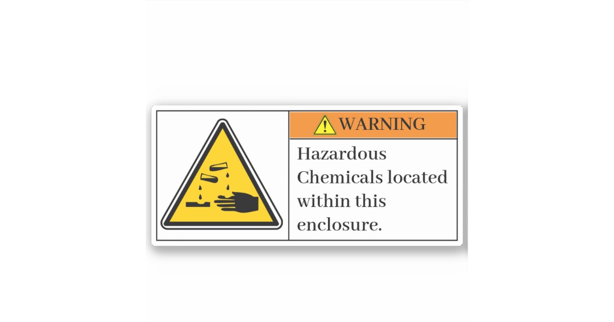 Warning Hazardous Chemicals Label | Zazzle