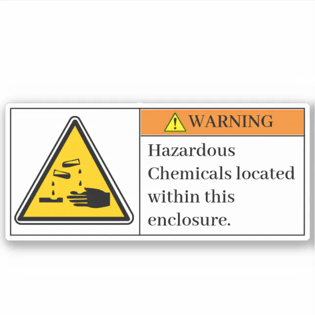 Warning Hazardous Chemicals Label | Zazzle