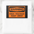 warning high voltage rectangular sticker | Zazzle