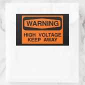 warning high voltage rectangular sticker | Zazzle