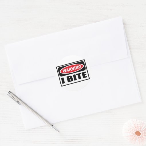 Warning I BITE Sticker | Zazzle