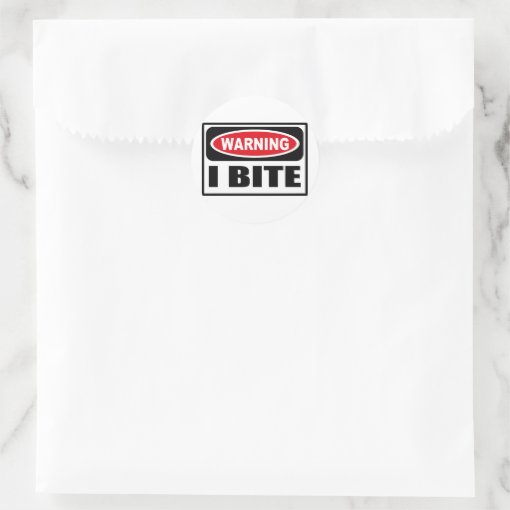 Warning I BITE Sticker | Zazzle