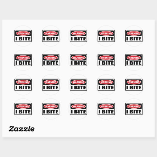 Warning I BITE Sticker | Zazzle