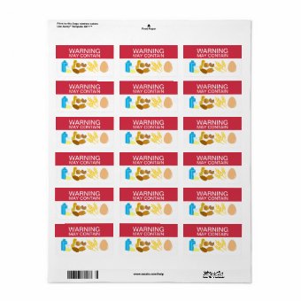 Warning May Contain Allergens Alert Food Safety Label | Zazzle