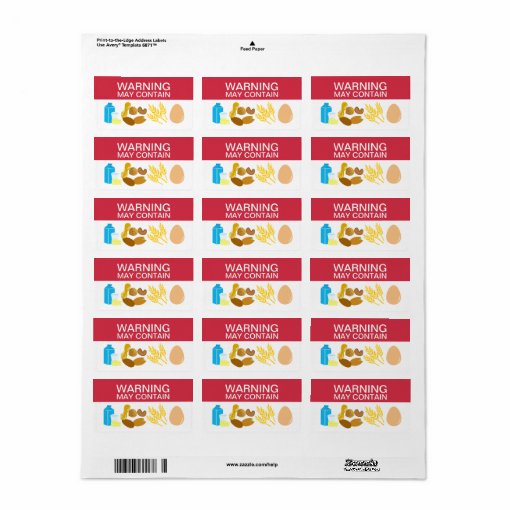 Warning May Contain Allergens Alert Food Safety Label | Zazzle Warning May Contain Allergens Alert Food Safety Label | Zazzle