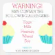 Warning May Contain Allergens Custom Square Sticker | Zazzle