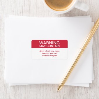 Warning May Contain Customized Ingredients Label | Zazzle