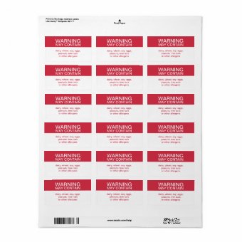 Warning May Contain Customized Ingredients Label | Zazzle