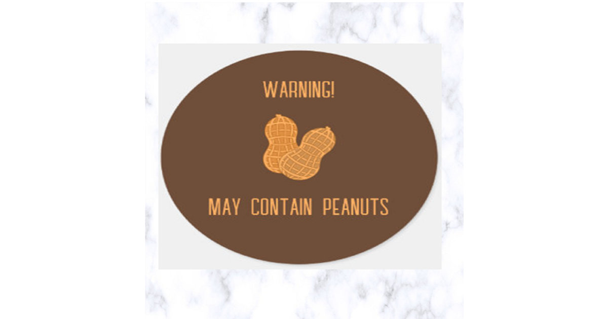 Warning May Contain Peanuts Classic Round Sticker | Zazzle