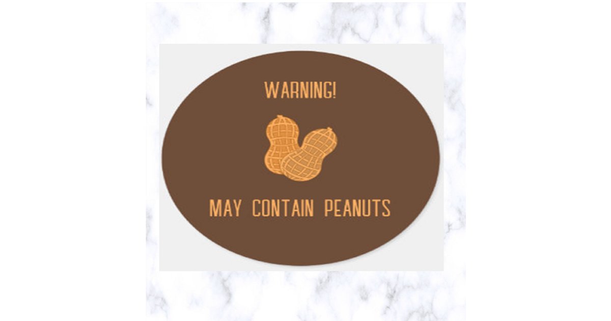 Warning May Contain Peanuts Classic Round Sticker | Zazzle