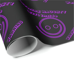 Warning NAUGHTY Gift Inside customizable Wrapping Paper | Zazzle